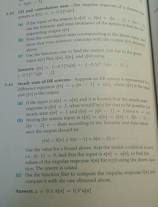 Solved e impulse response of a discr LTI and convolution | Chegg.com