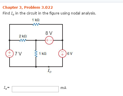 Solved Find I_0 in the circuit in the figure using nodal | Chegg.com