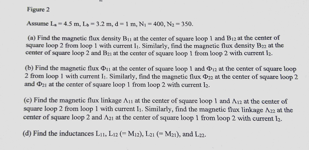 Solved An L_a by L_a square loop with N_1 turns is located | Chegg.com