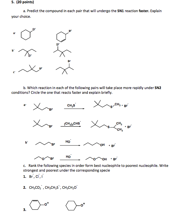 Solved 5. (20 points) a. Predict the compound in each pair | Chegg.com