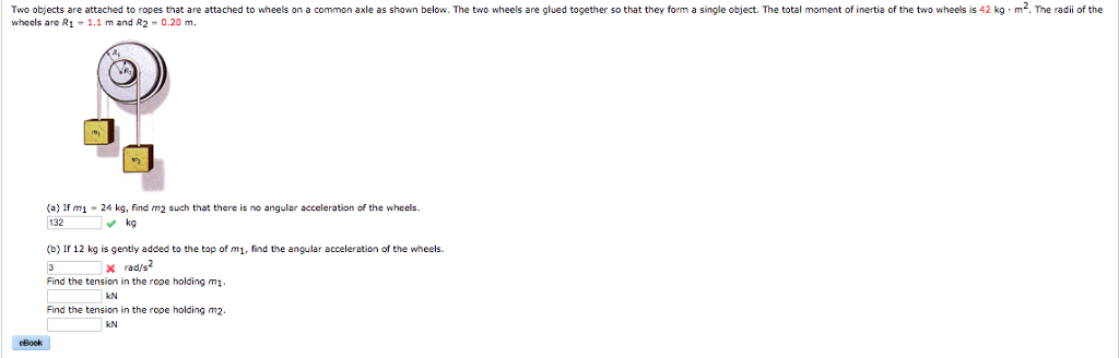 Solved Two objects are attached to ropes that are atta ched | Chegg.com