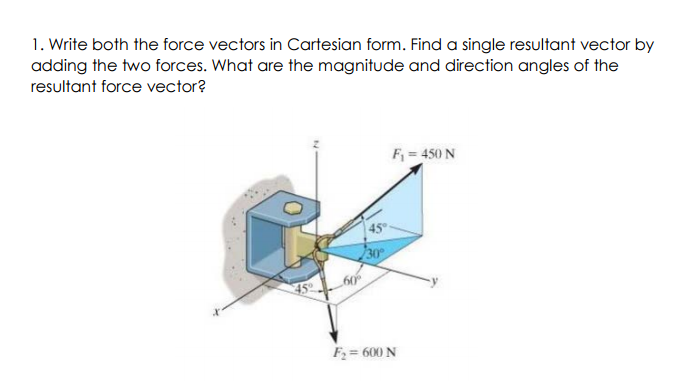 Solved Write both the force vectors in Cartesian form. Find | Chegg.com