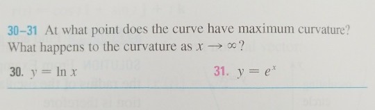Solved 30-31 At what point does the curve have maximum | Chegg.com