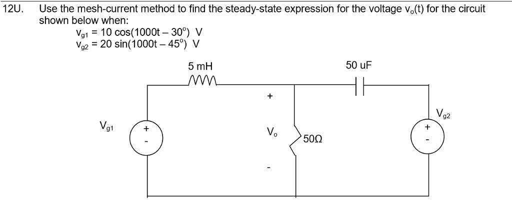 Solved 12U. Use the mesh-current method to find the | Chegg.com