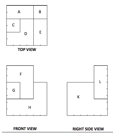 Solved TOP VIEW FRONT VIEW RIGHT SIDE VIEW | Chegg.com