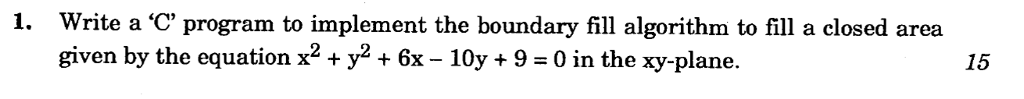 Solved Write a 'C' program to implement the boundary fill | Chegg.com