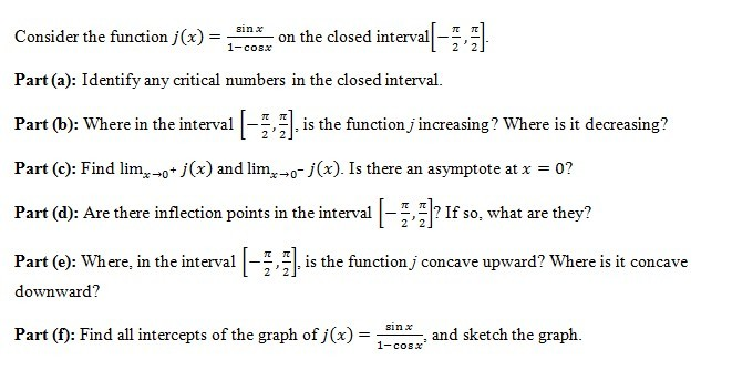 Solved find critical numbers, inflection points, where | Chegg.com
