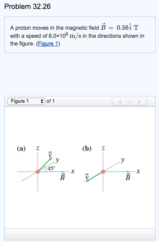 Solved Problem 32.26 A proton moves in the magnetic field B | Chegg.com