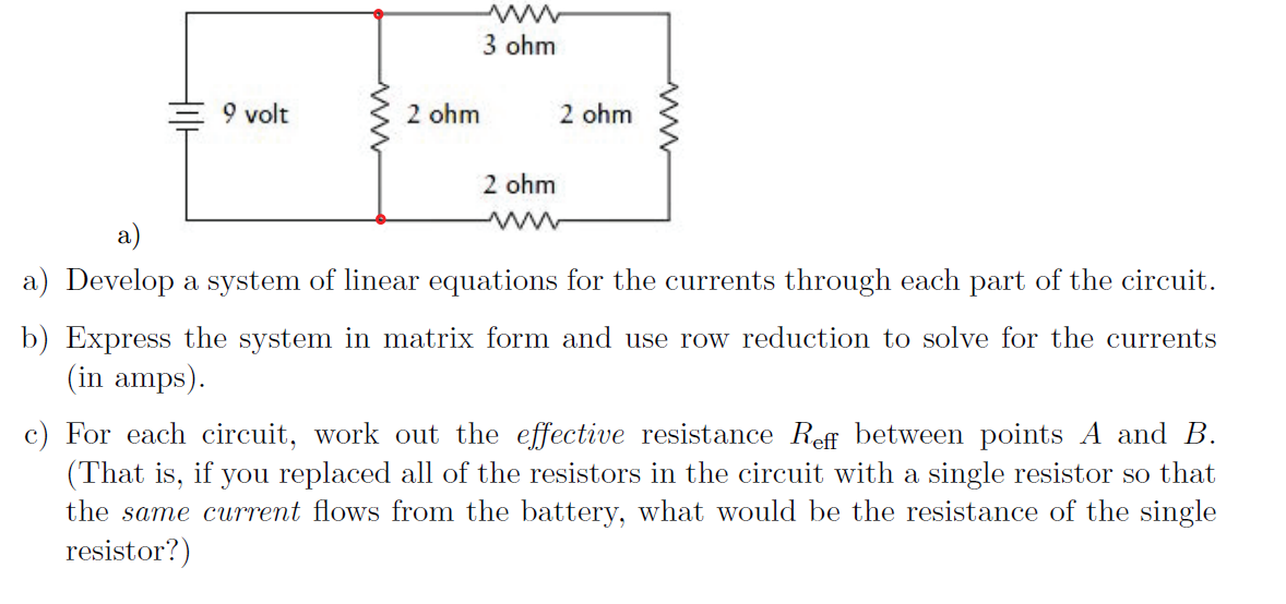 Solved Develop a system of linear equations for the currents | Chegg.com
