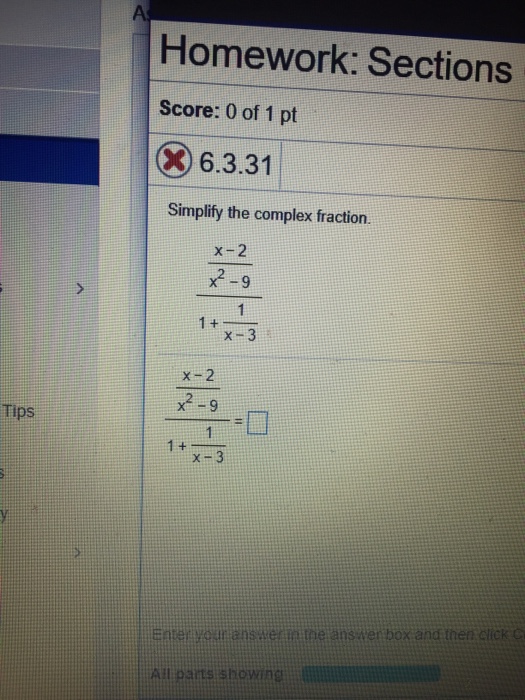 Solved Simplify The Complex Fraction X 2 x 2 9 1 1 x Chegg