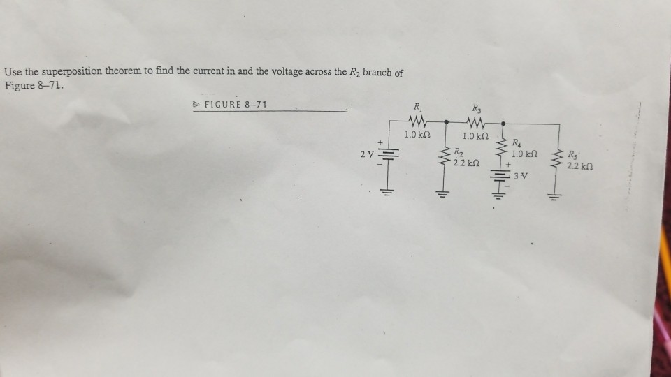 Solved Use the superposition theorem to find the current in | Chegg.com