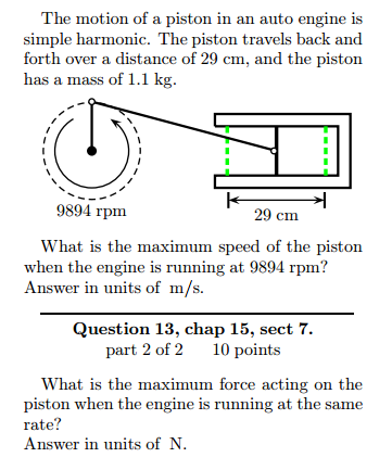 Solved What is the maximum speed of the piston when the | Chegg.com