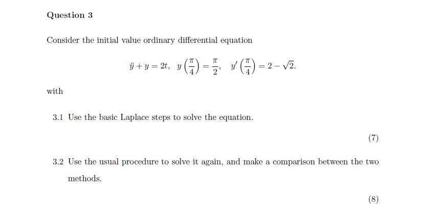 Solved Consider the initial value ordinary differential | Chegg.com