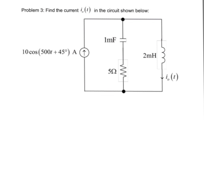 Solved Find the current i(t) in the circuit shown below: | Chegg.com
