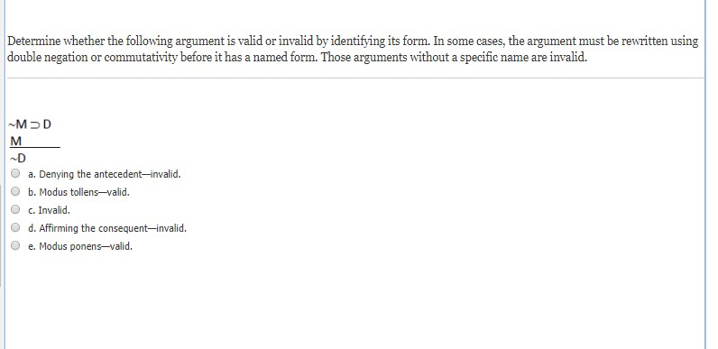 Solved Determine whether the following argument is valid or | Chegg.com