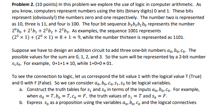 Solved Problem 2. (10 points) In this problem we explore the | Chegg.com