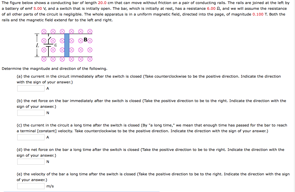 Solved The figure below shows a conducting bar of length | Chegg.com