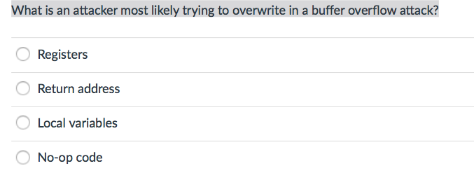 Solved What is an attacker most likely trying to overwrite | Chegg.com