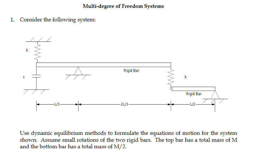Solved Multi-degree of Freedom Systems 1. Consider the | Chegg.com