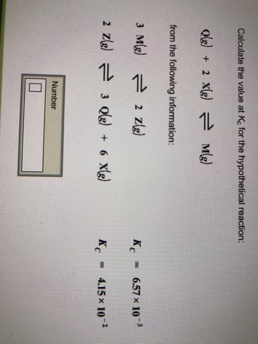 Solved Calculate the value at Kc for the hypothetical | Chegg.com