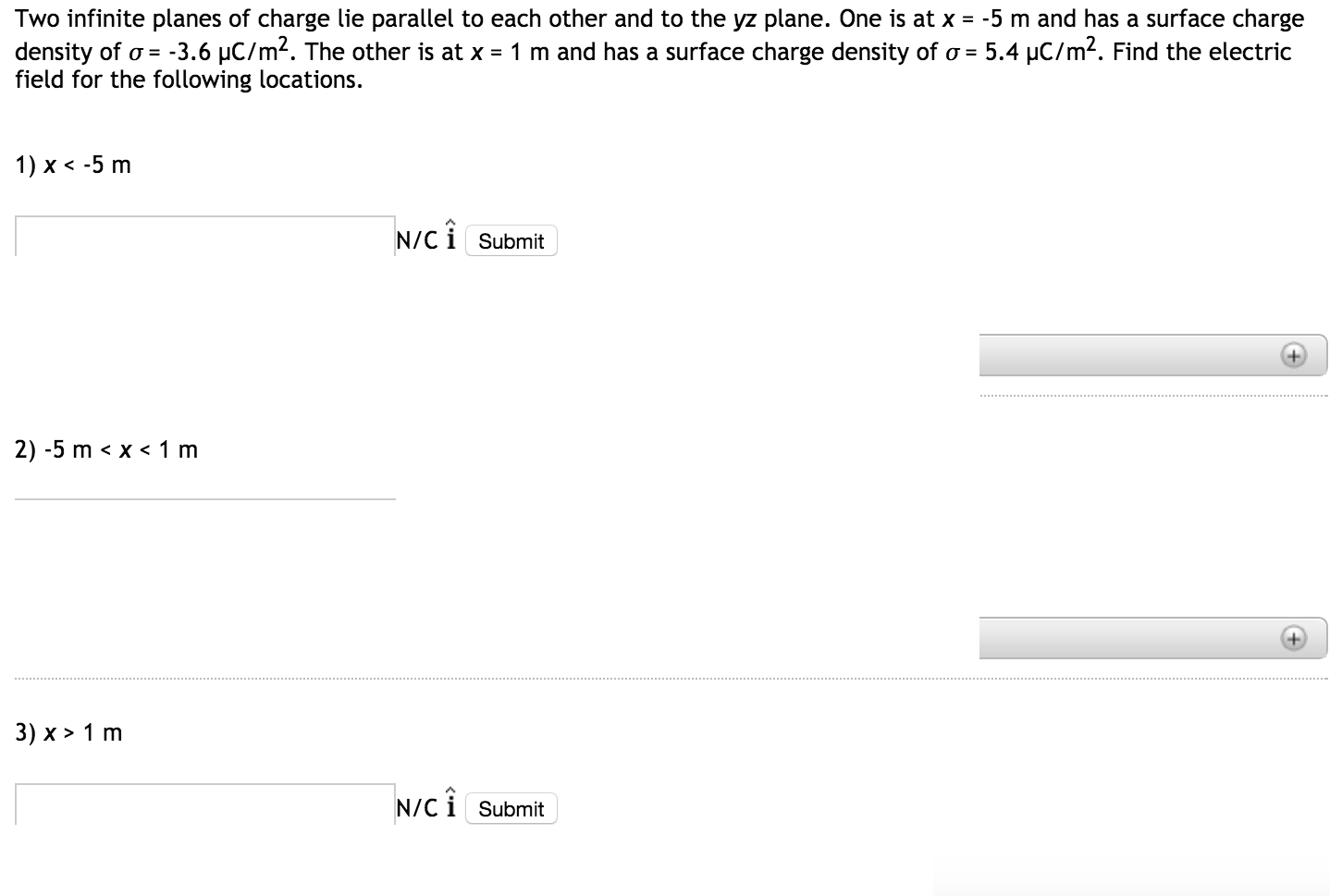 Solved Two infinite planes of charge lie parallel to each | Chegg.com