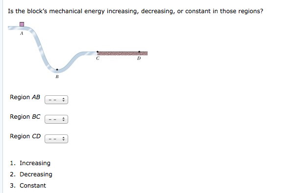 Solved In the figure, a block slides from A to C along a | Chegg.com