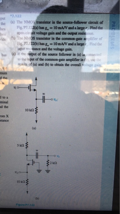 Solved The NMOS transistor in the source-follower circuit of | Chegg.com