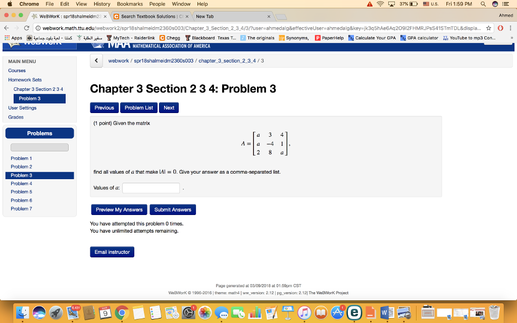 Solved i Chrome File Edit View History Bookmarks People | Chegg.com