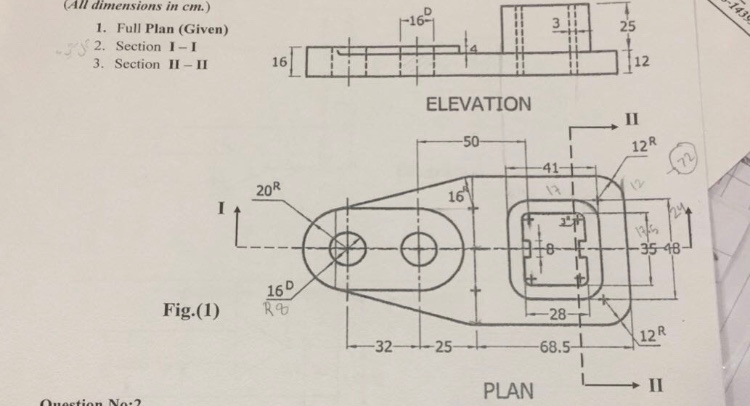 Solved draw part C (' section') in AutoCAD or just sketch on | Chegg.com