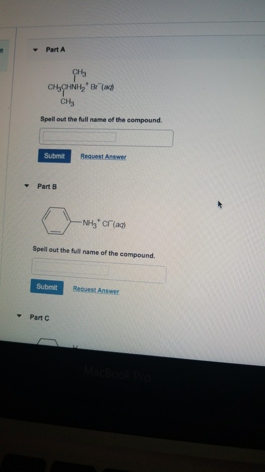 Solved Part A CH3 CH3ÇHNH2 Br (ad) CH3 Spell out the full | Chegg.com