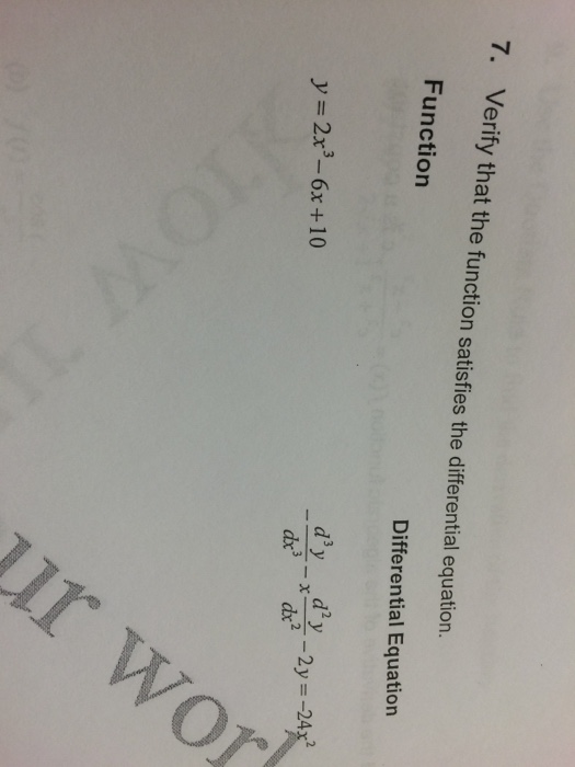 Solved Verify that the function satisfies the differential | Chegg.com