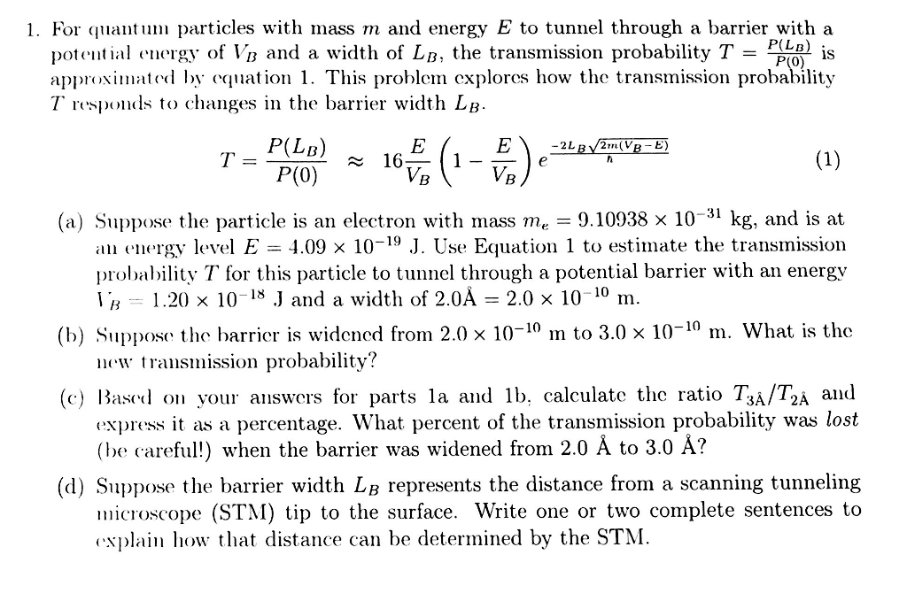 Solved For quantum particles with mass m and energy E to | Chegg.com