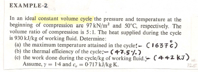 Solved In an ideal constant volume cycle the pressure and | Chegg.com
