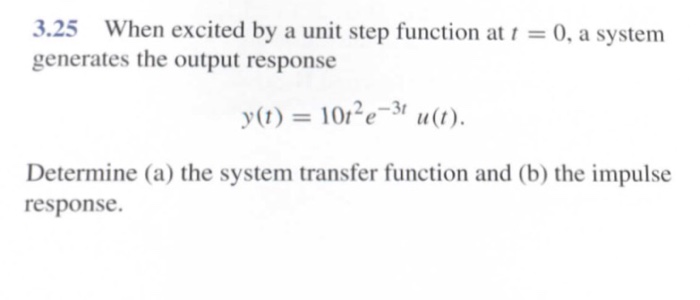 Solved When excited by a unit step function at t = 0. a | Chegg.com