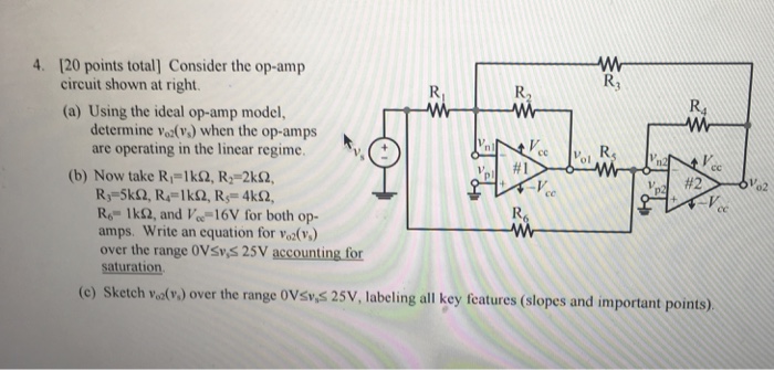 Solved Consider the op-amp circuit shown at right. Using | Chegg.com
