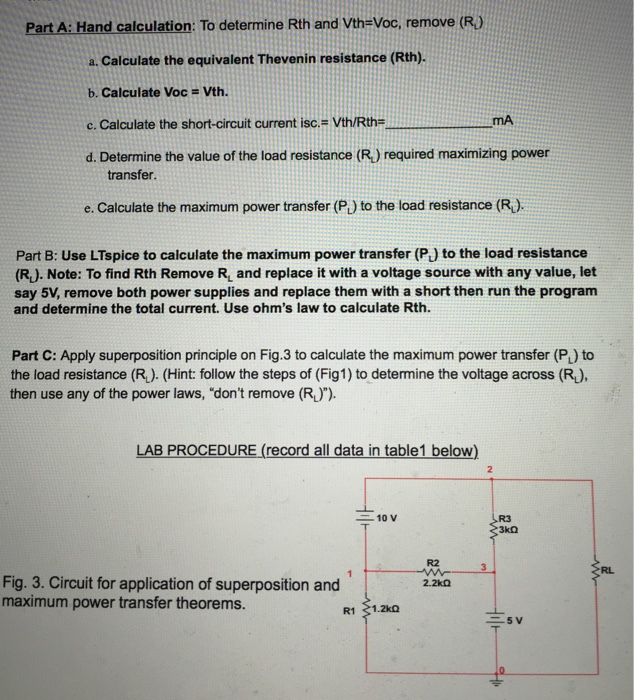 Solved Hand calculation: To determine Rth and Vth=V_oc, | Chegg.com