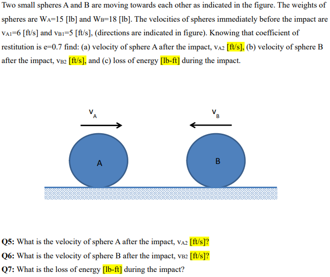 Solved Two small spheres A and B are moving towards each | Chegg.com