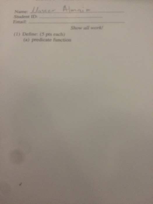 Solved Define: predicate function | Chegg.com Solved Define: predicate function | Chegg.com