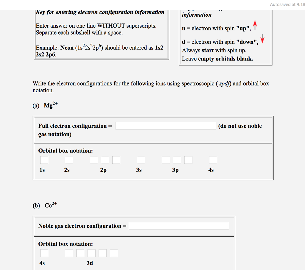 Electron Configuration Using Spdf Notation - Solved: References EXERCISE Electron Configurations ...