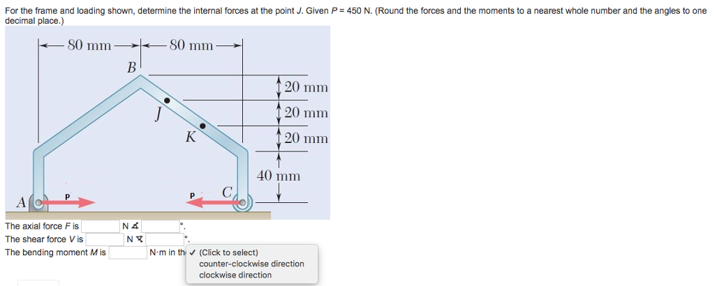 Solved For the frame and loading shown, determine the | Chegg.com