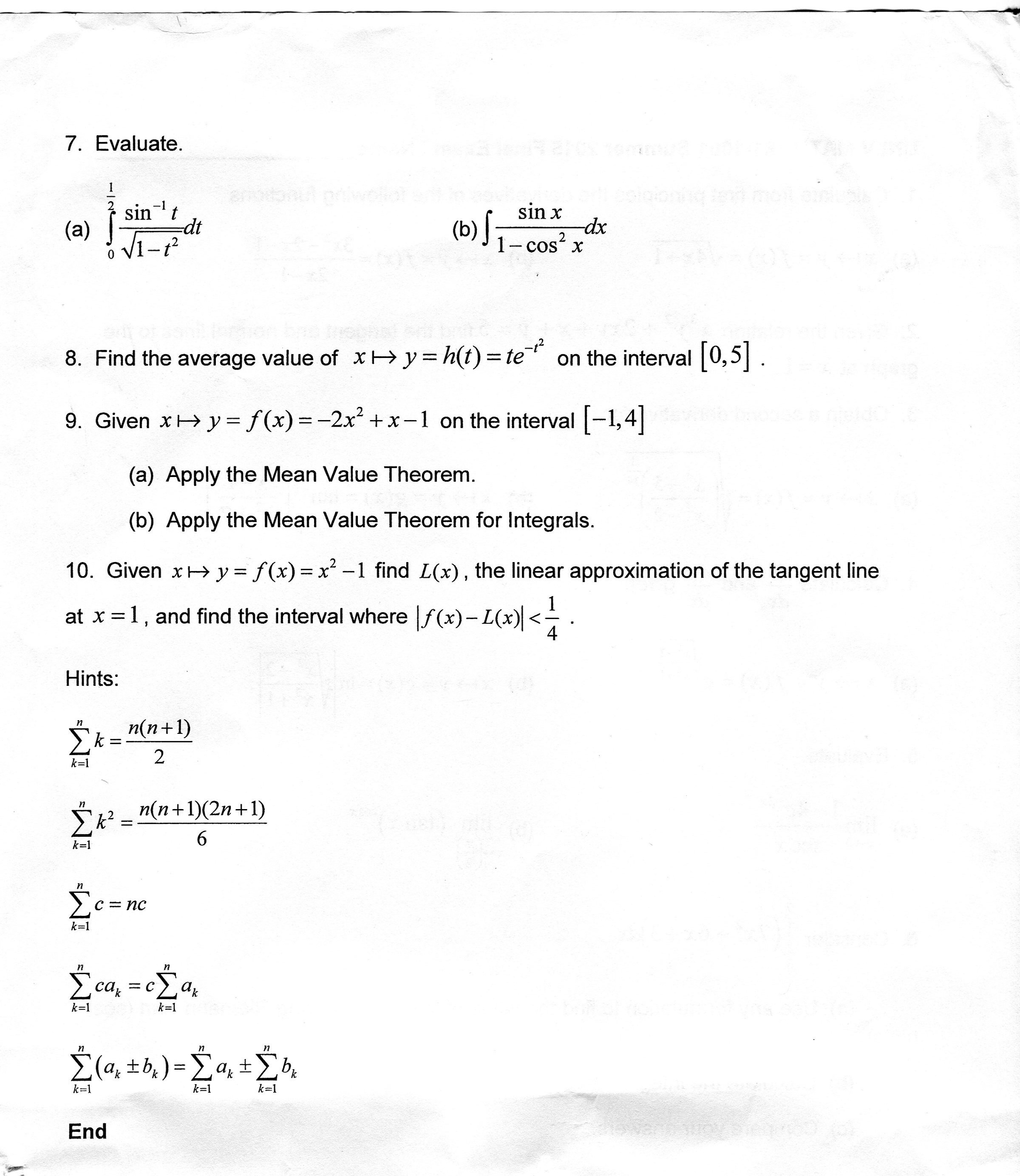 Solved Hi my refresher my calculus 2 class is doing the | Chegg.com
