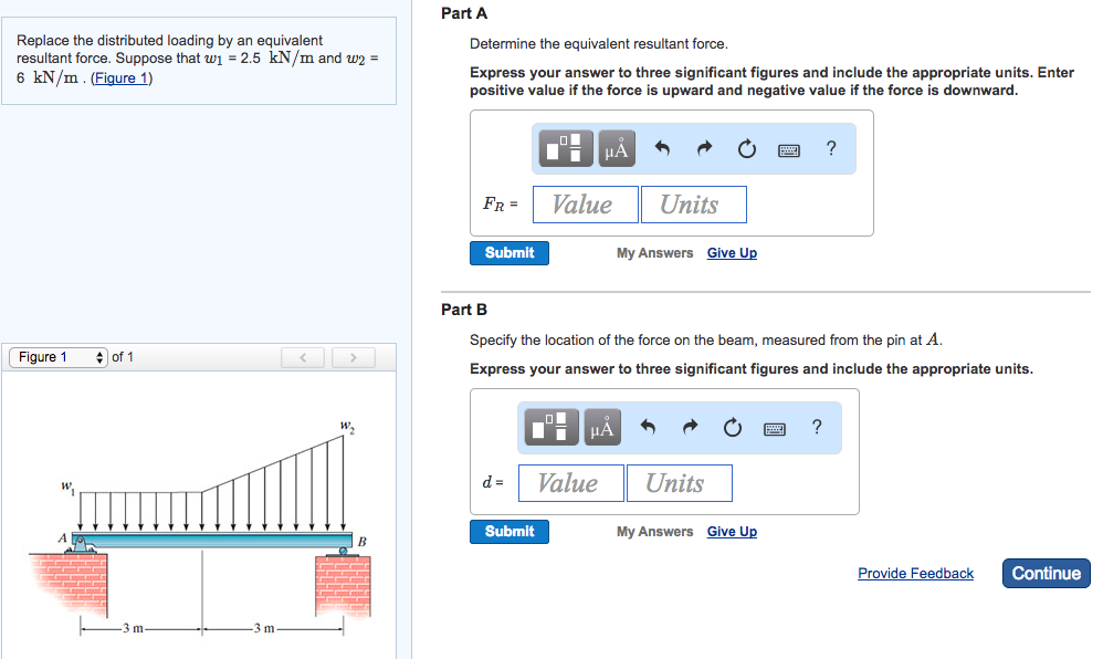 Solved Replace the distributed loading by an equivalent | Chegg.com