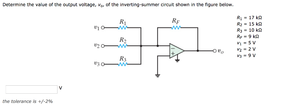 Solved Determine the value of the output voltage, v_0, of | Chegg.com