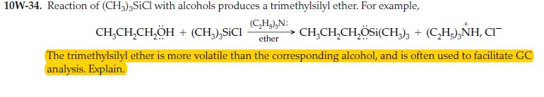Solved 10W-34. Reaction of (CH3)3SiCl with alcohols produces | Chegg.com