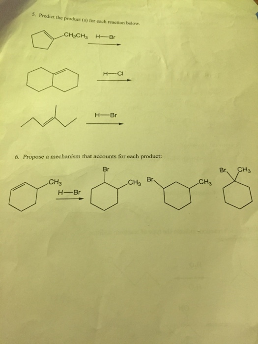 Solved Predict the product(s) for each reaction below | Chegg.com