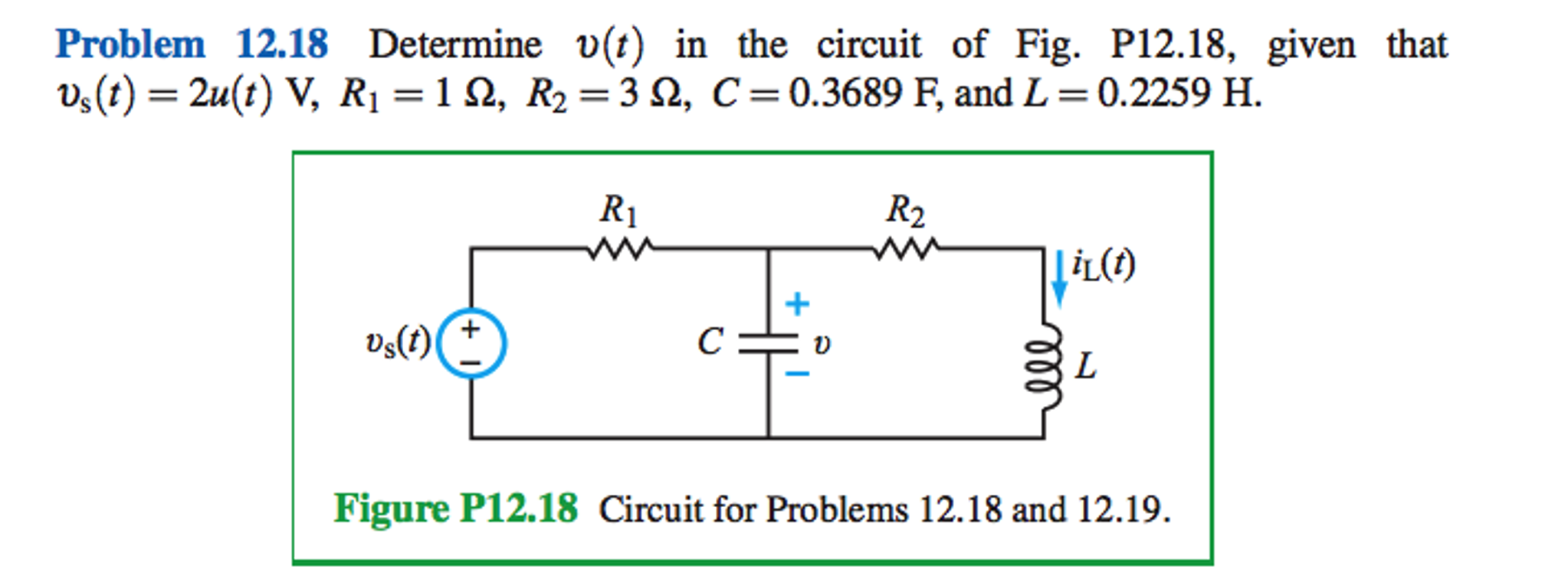 Solved Determine v(t) in the circuit of Fig. P12.18, given | Chegg.com