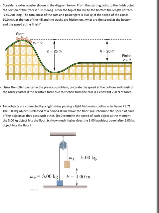 Solved Consider a roller coaster shown in the diagram below. | Chegg.com