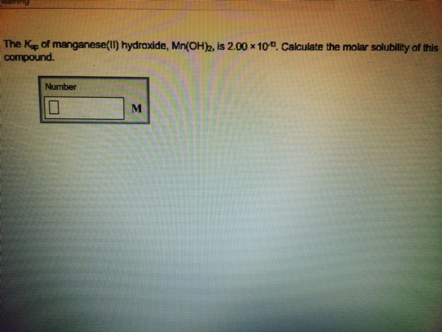 Solved The Ksp of manganese(II) hydroxide, Mn(OH)2, is 2.00 | Chegg.com