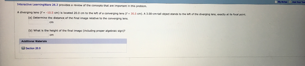Solved My Notes Ask Your Tea Interactive LearningWare 26.2 | Chegg.com