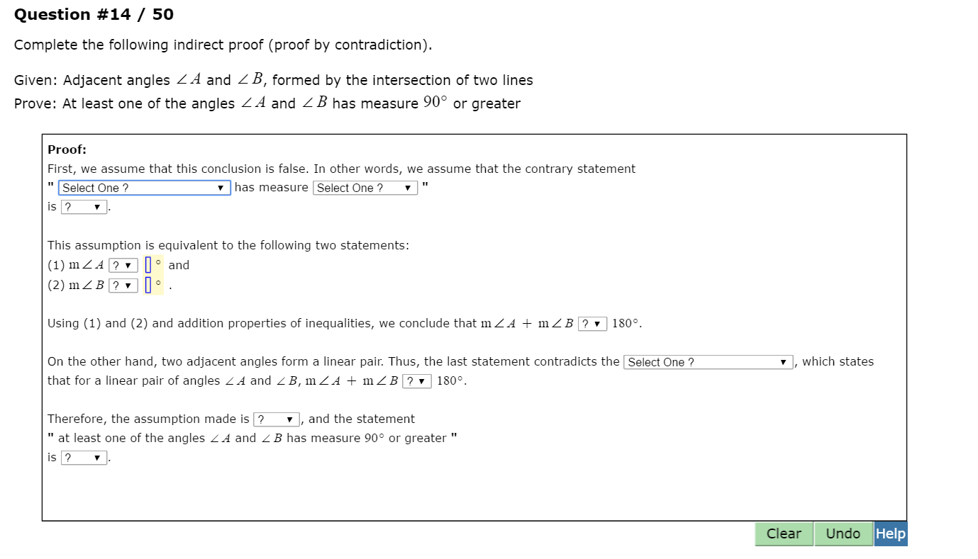 Solved Complete the following indirect proof (proof by | Chegg.com